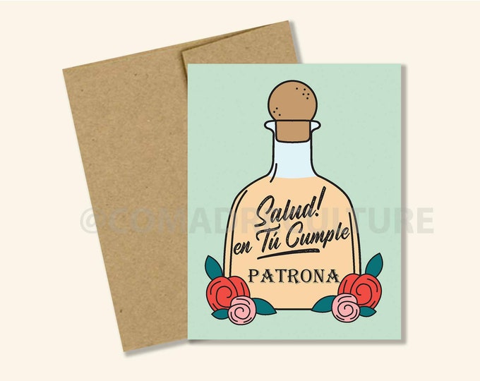 Salud En Tu Cumple Patrona, 100% Chingona, Happy Birthday Card, Tarjeta ...