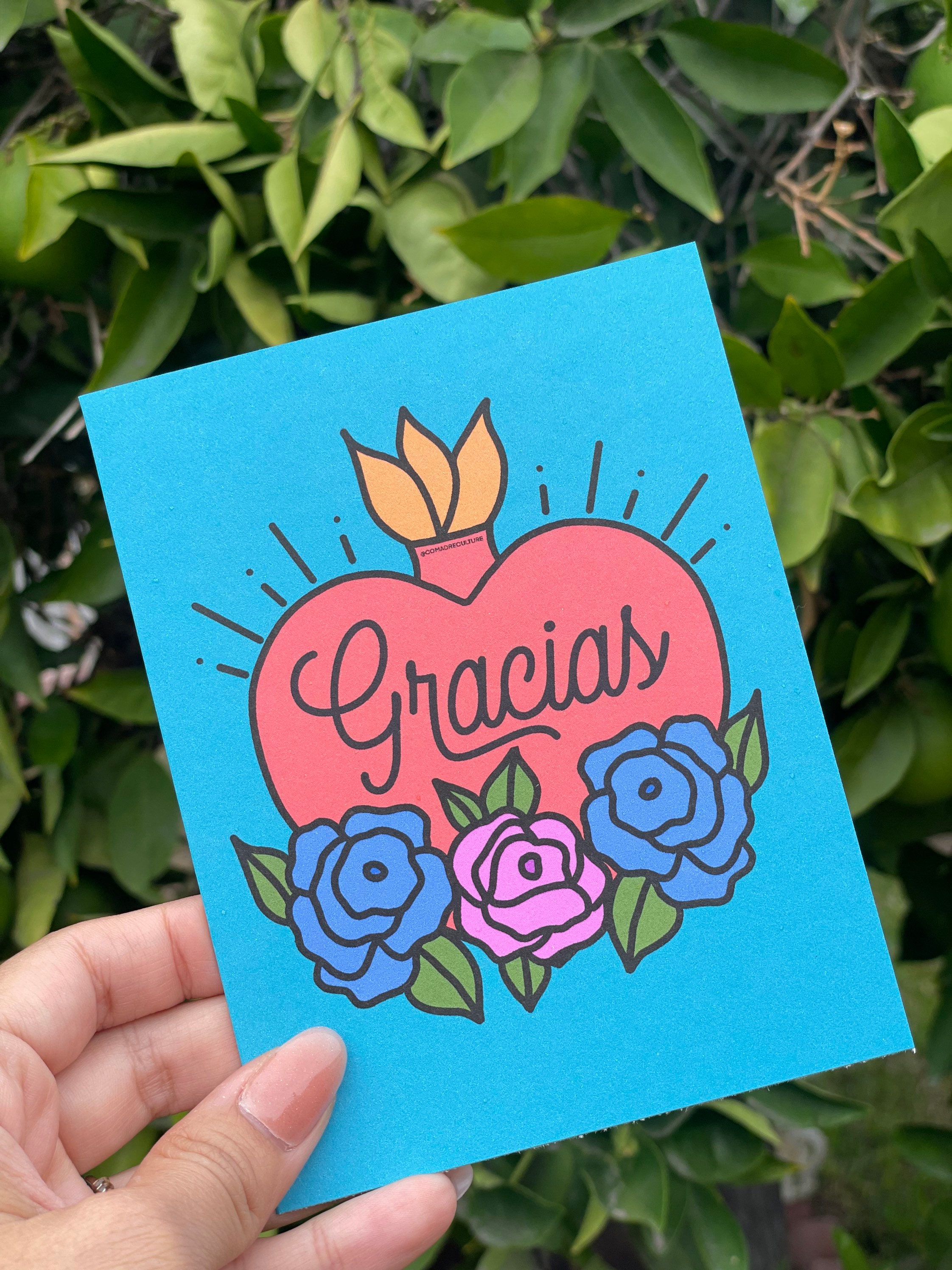 Gracias Card Sagrado Corazon Thank You Card Agradecimiento | Etsy