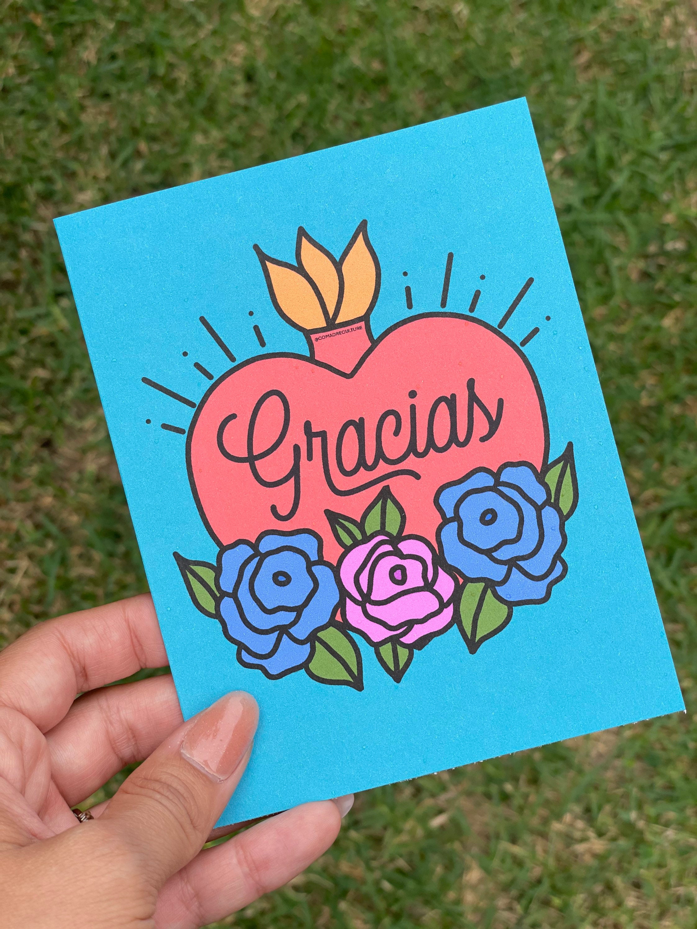 Gracias Card Sagrado Corazon Thank You Card Agradecimiento | Etsy
