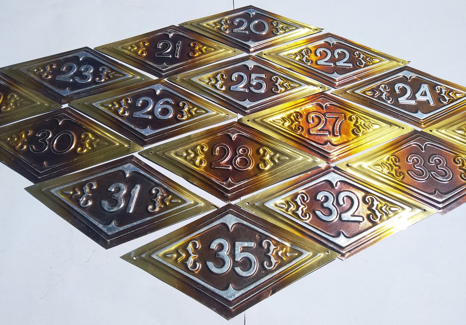 Vintage Door Numbers, Aluminum Door Numbers, Many Available Numbers 20 ...