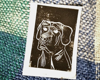 Dog Lino Print - Etsy