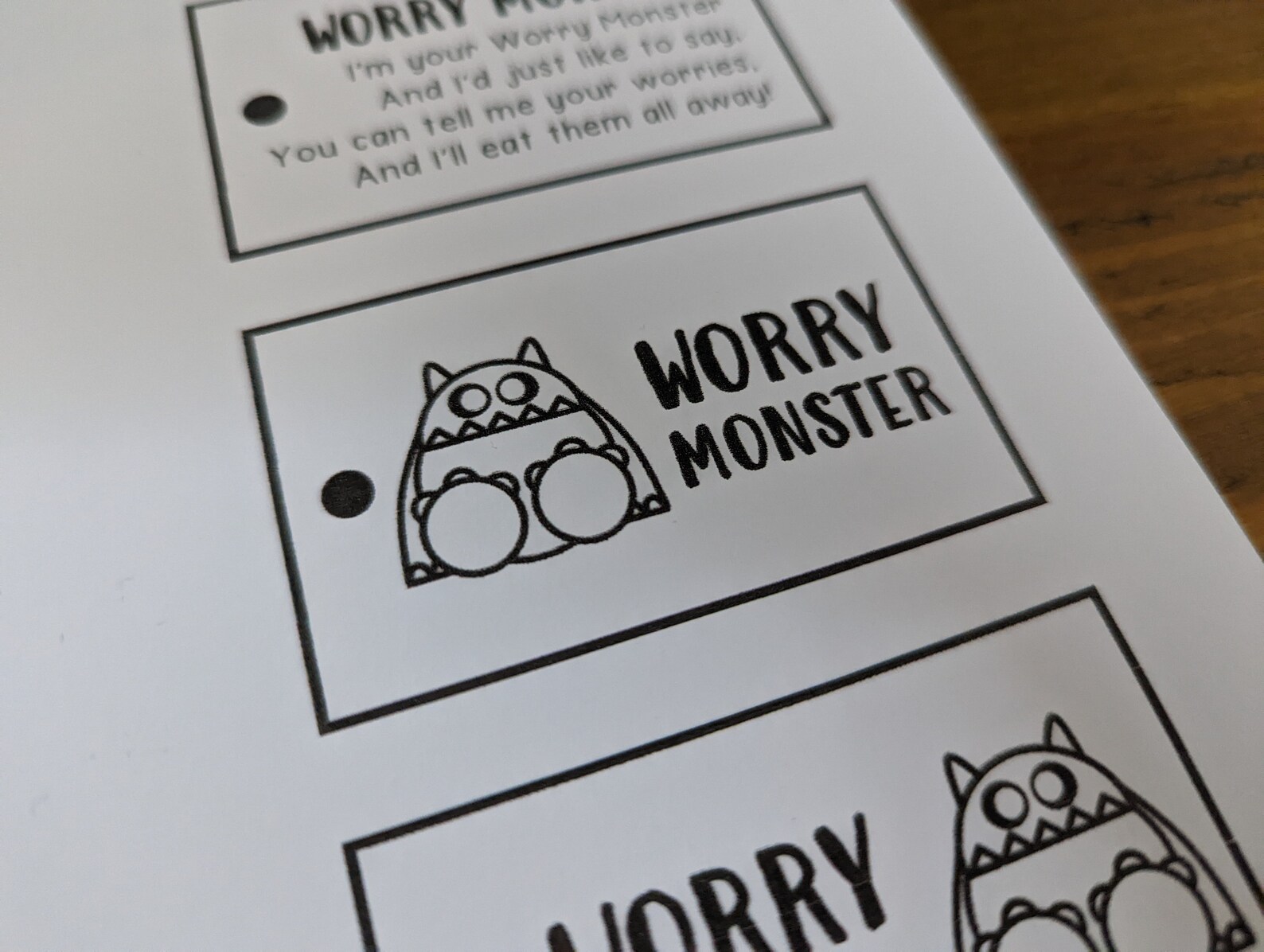 Worry Monster Tag Printable PDF - Etsy