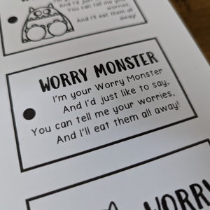 Worry Monster Tag Printable PDF - Etsy