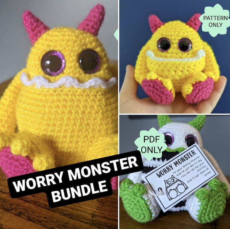 BUNDLE ONE Worry Monster Wee Worry Monster Printable - Etsy Canada