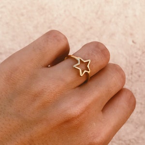 Star Shaped Ring Hollow Star Ring Minimalist Handmade Jewelry ...