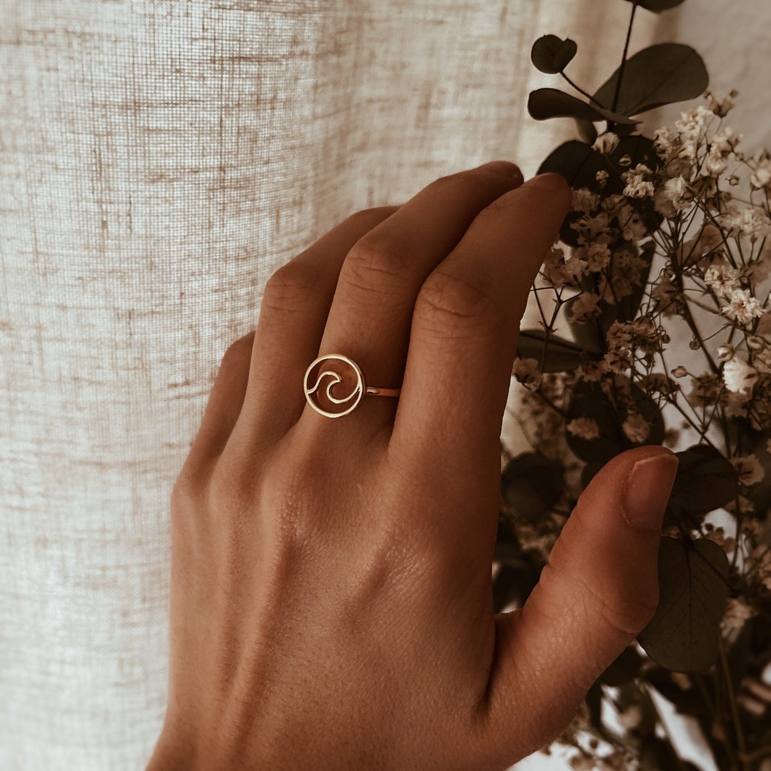Wave Shaped Ring - Circle Shaped Ring - Handmade Jewelry - Minimalist ...