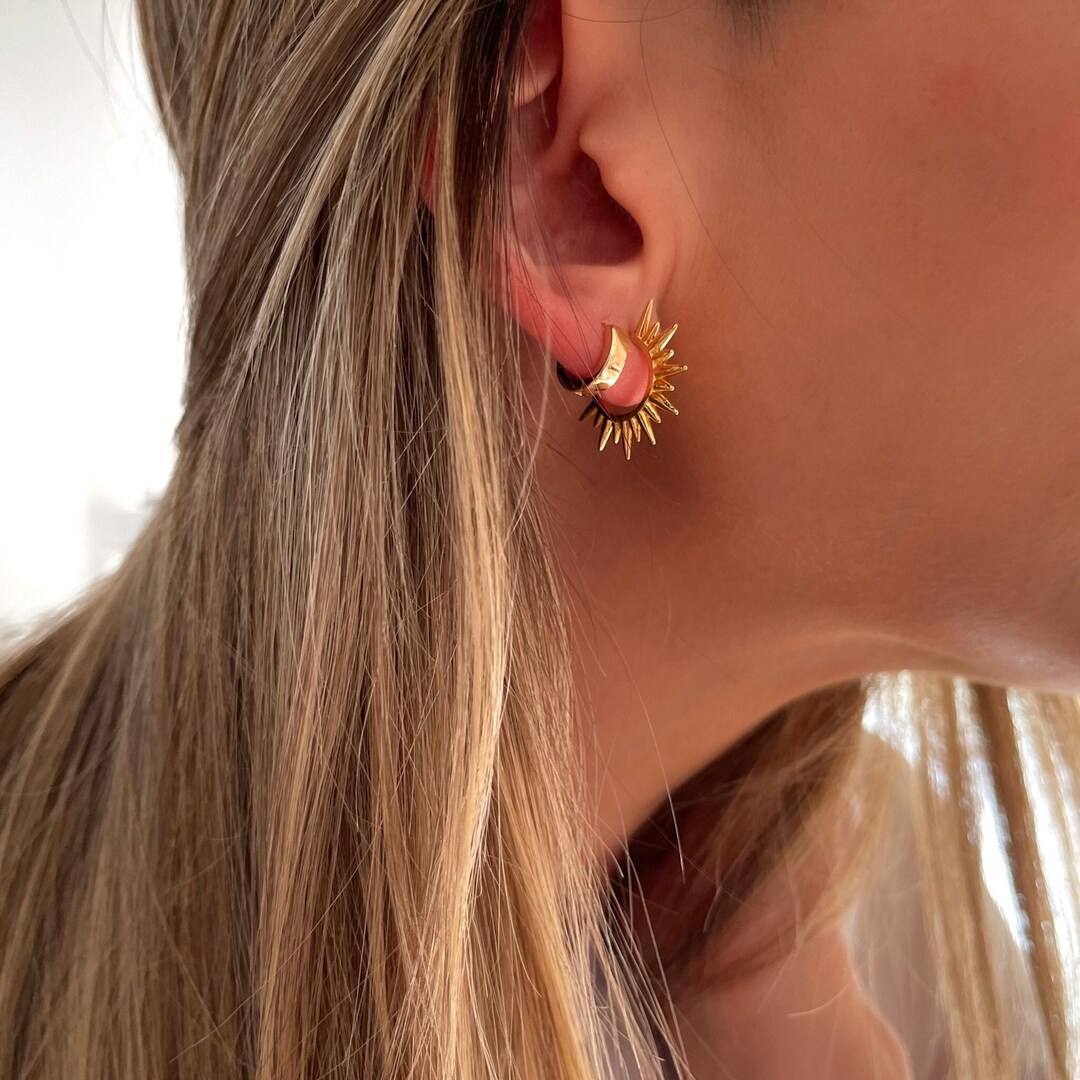 Spiked Hoop Earrings Spike Hoops Open Hoop Earrings Personalized Gifts ...