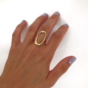 Circle Shaped Ring - Open Circle Ring - Oval Shaped Ring - Geometric ...