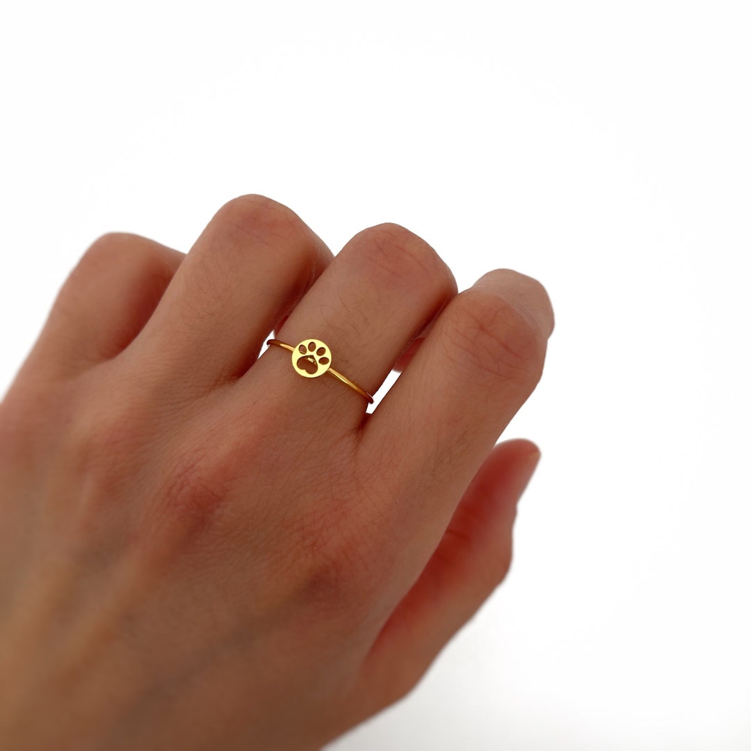 Animal Footprint Ring - Pet Lover Ring - Minimalist - Animal Shaped ...