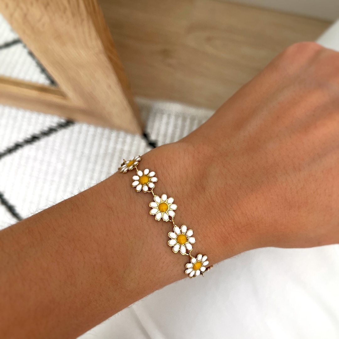 Flower Bracelet - Flower Bracelet - Dainty Bracelet - Handmade Jewelry ...