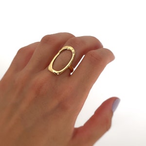 Circle Shaped Ring - Open Circle Ring - Oval Shaped Ring - Geometric ...