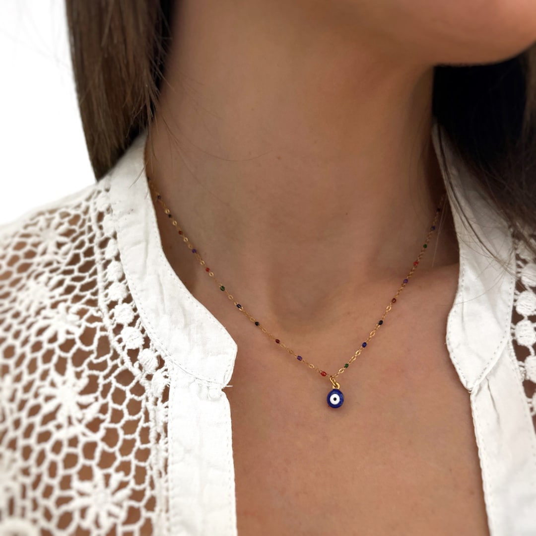 Eye Pendant Necklace - Evil Eye Protective Necklace - Handmade Jewelry ...
