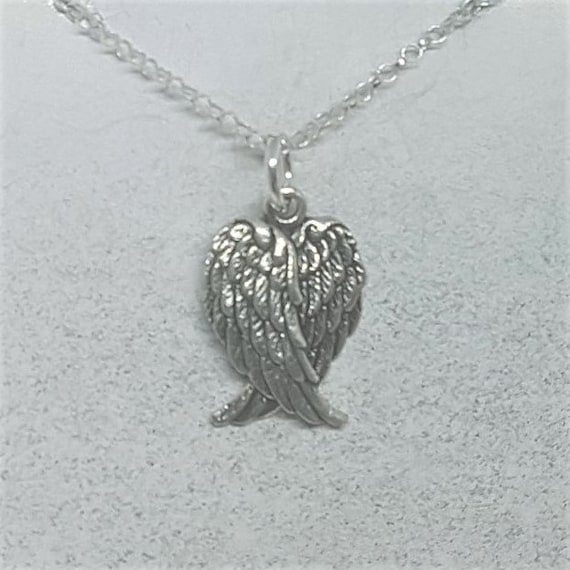 Sterling Silver Double Angel Wing Necklace | Etsy