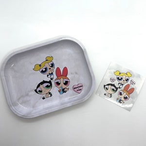 Mini Rolling Tray Power Puff // Cute Rolling Trays // Weed Tray // 420 ...