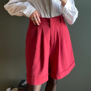 Vintage Women Bermuda Shorts in Red - Etsy