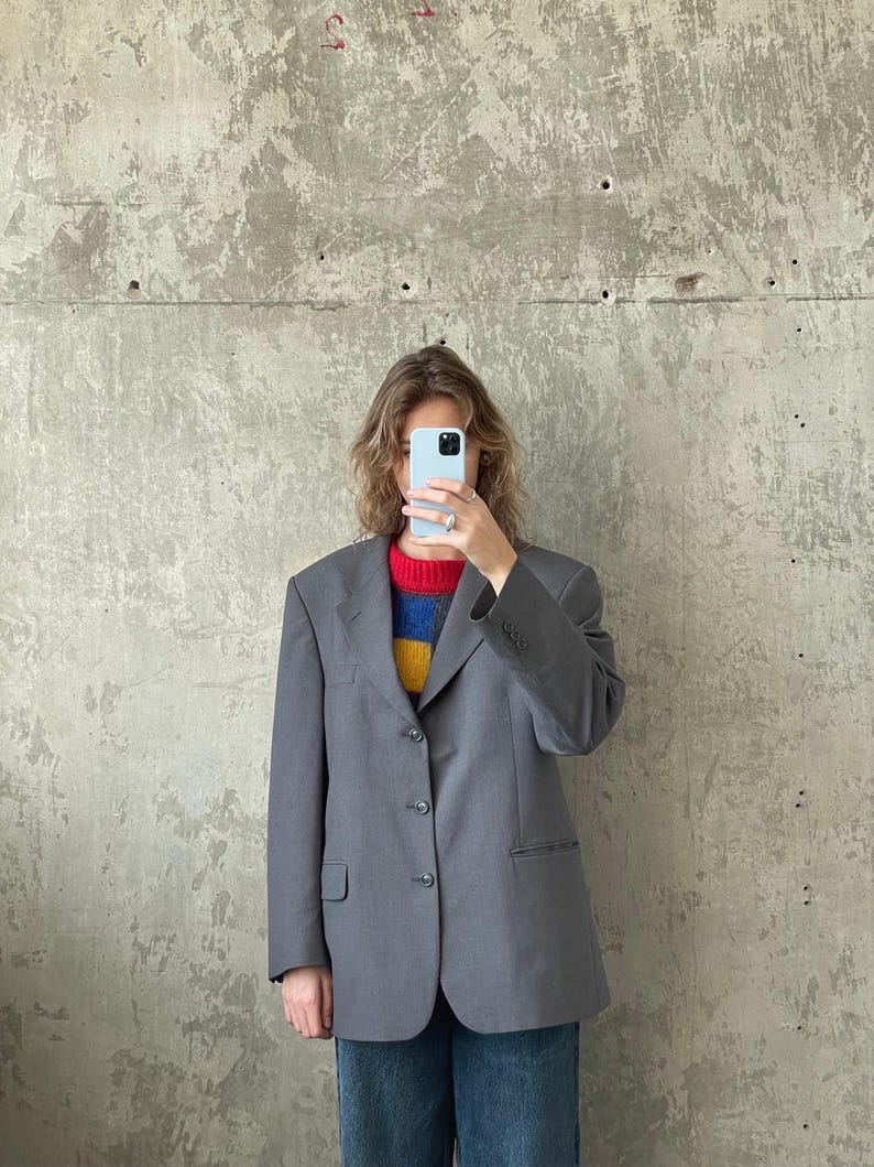 Vintage TURO Light Grey Blazer - Etsy