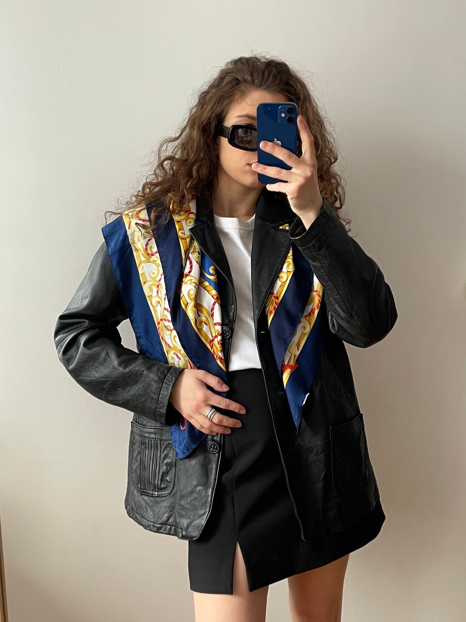 Vintage 90s Genuine Leather Blazer in Black - Etsy