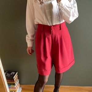 Vintage Women Bermuda Shorts in Red - Etsy