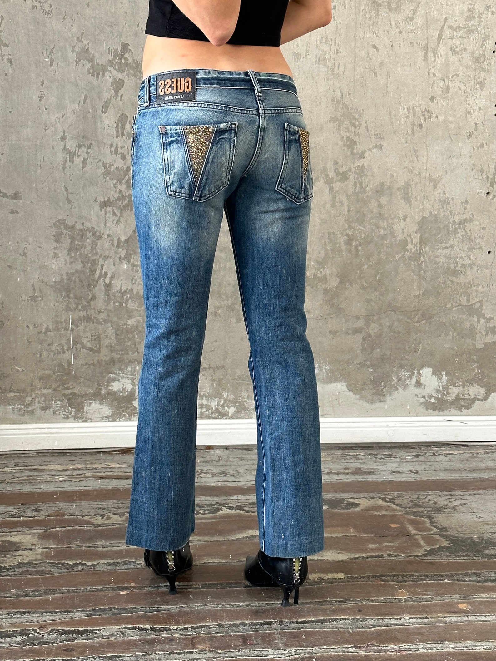 Vintage Y2K GUESS Low Rise Blue Jeans - Etsy