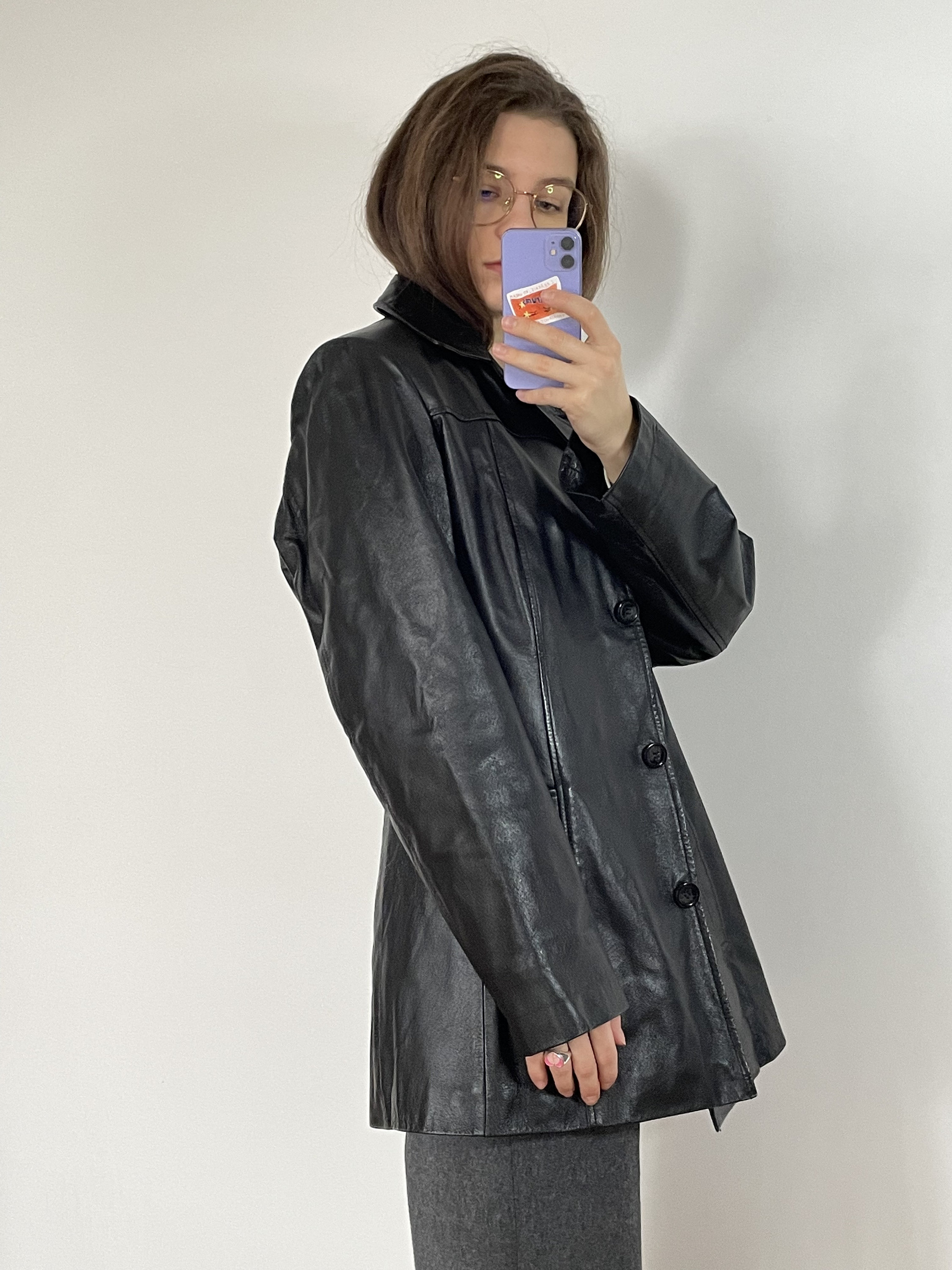 Vintage 90s Black Leather Jacket - Etsy