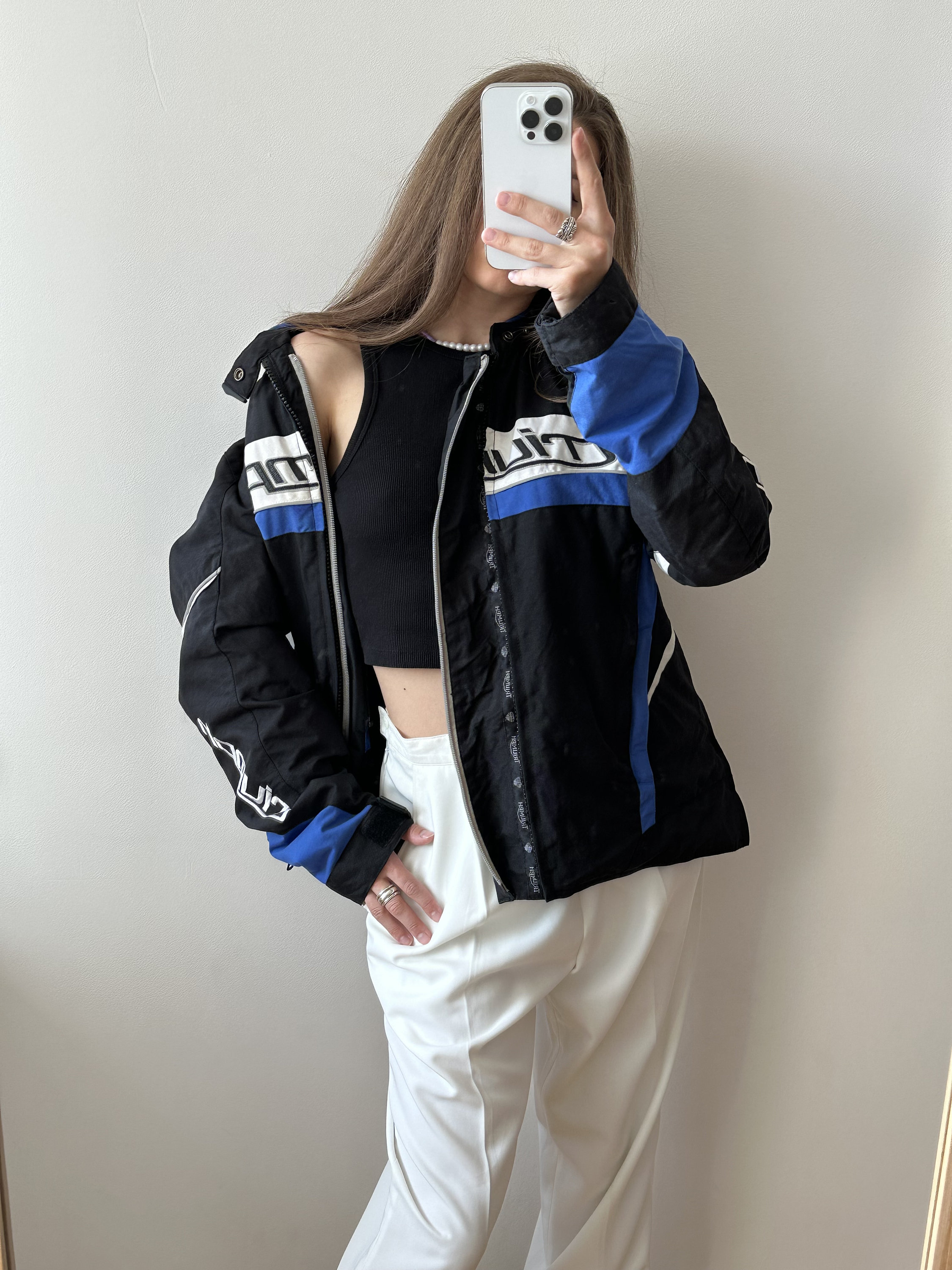 Vintage Y2k Motorcycle Jacket, Racing Jacket in Blue and Black - Etsy