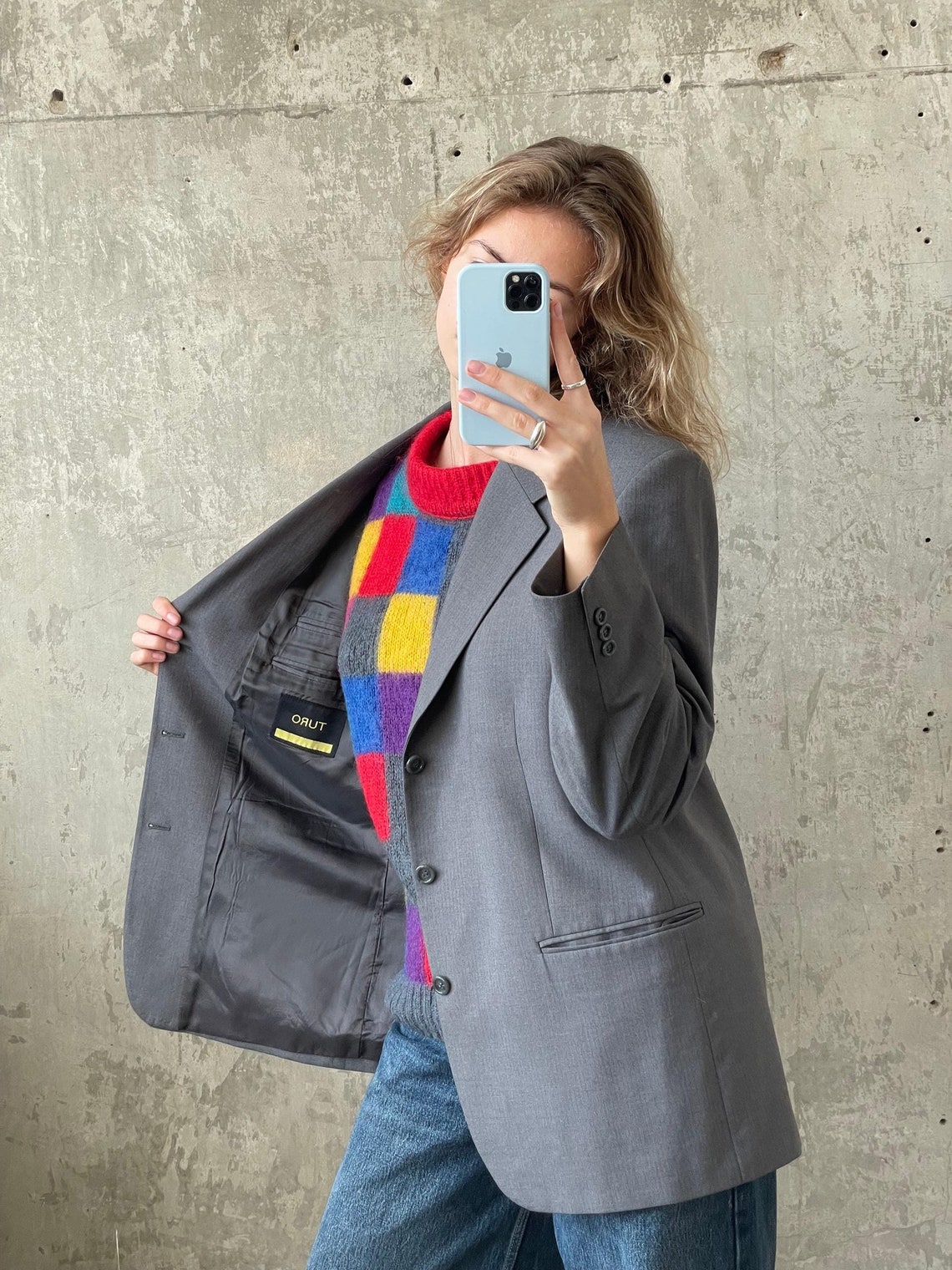 Vintage TURO Light Grey Blazer - Etsy