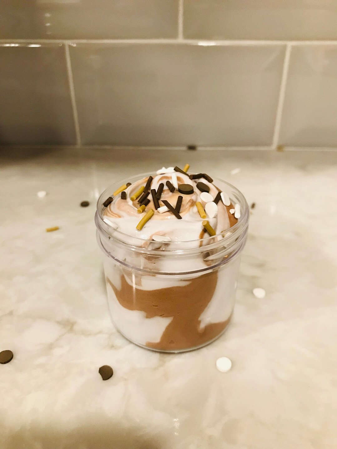 Smores Swirl Slime Clay Slime DIY Slime Scented Chocolate Marbled Slime ...