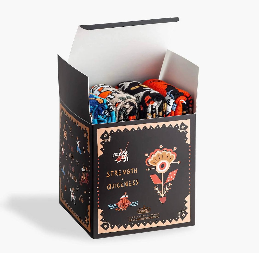 Gift Set of 4 Pairs of Socks Cossack Boxing | Art Socks | Ukrainian ...