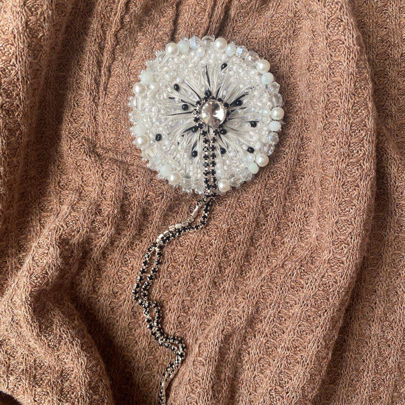 Beaded Brooch Dandelion - Etsy