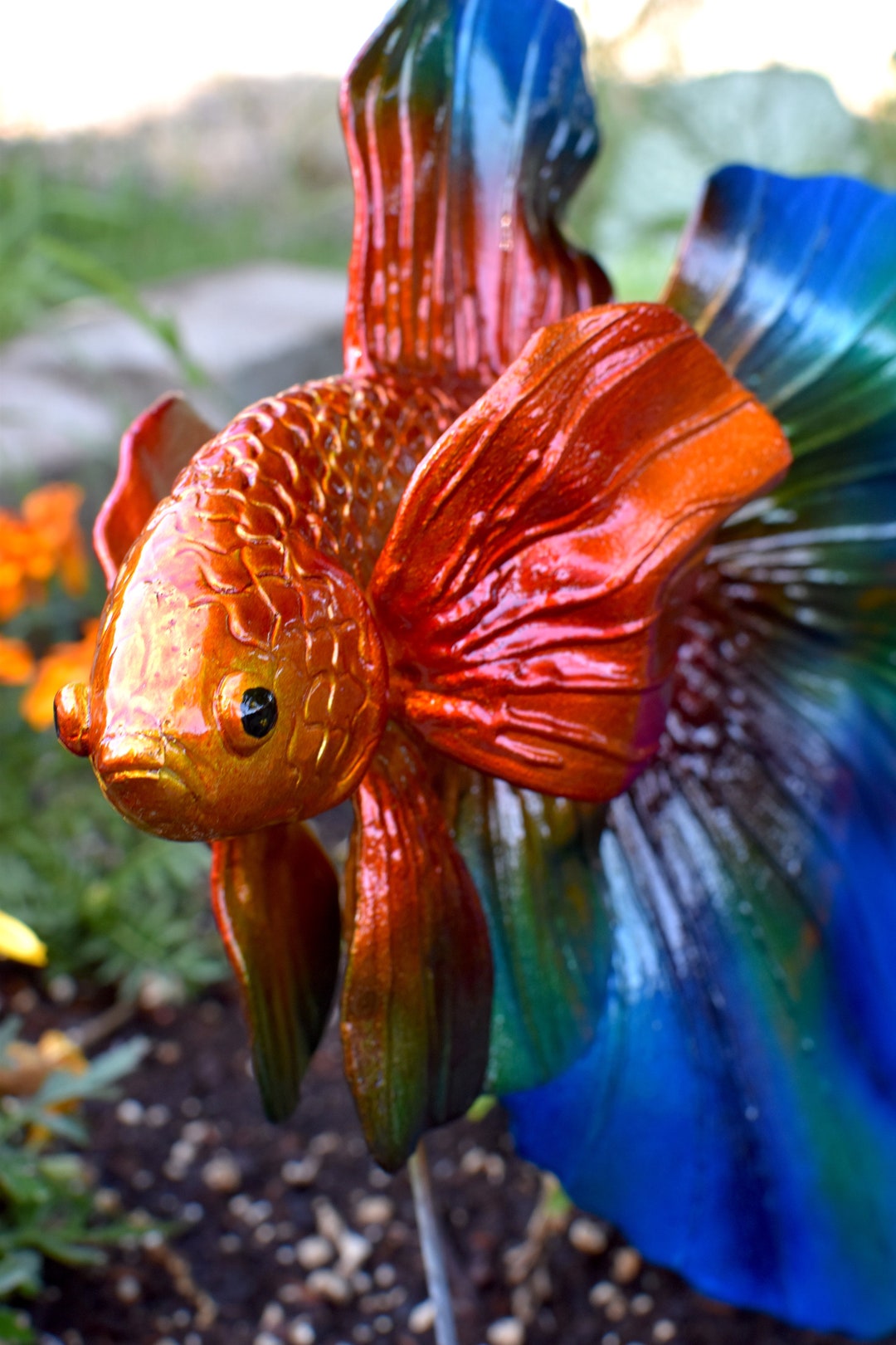 Betta Fish Sculpture Multi Colored - Etsy