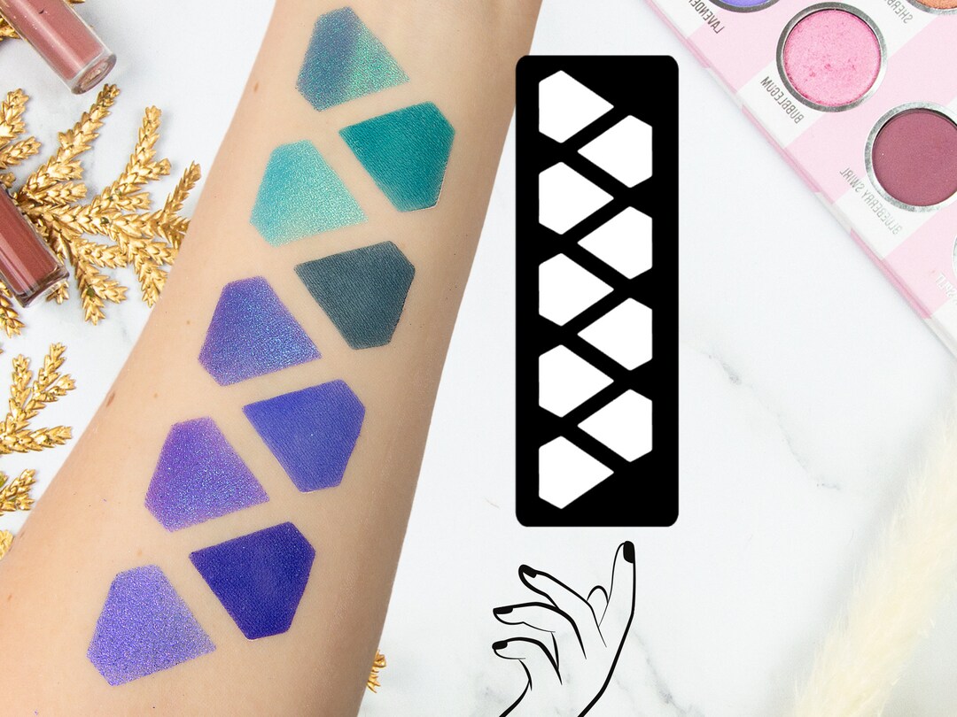 Diamond Makeup Swatch Stencil, Eyeshadow Swatch Sticker for Beginners ...
