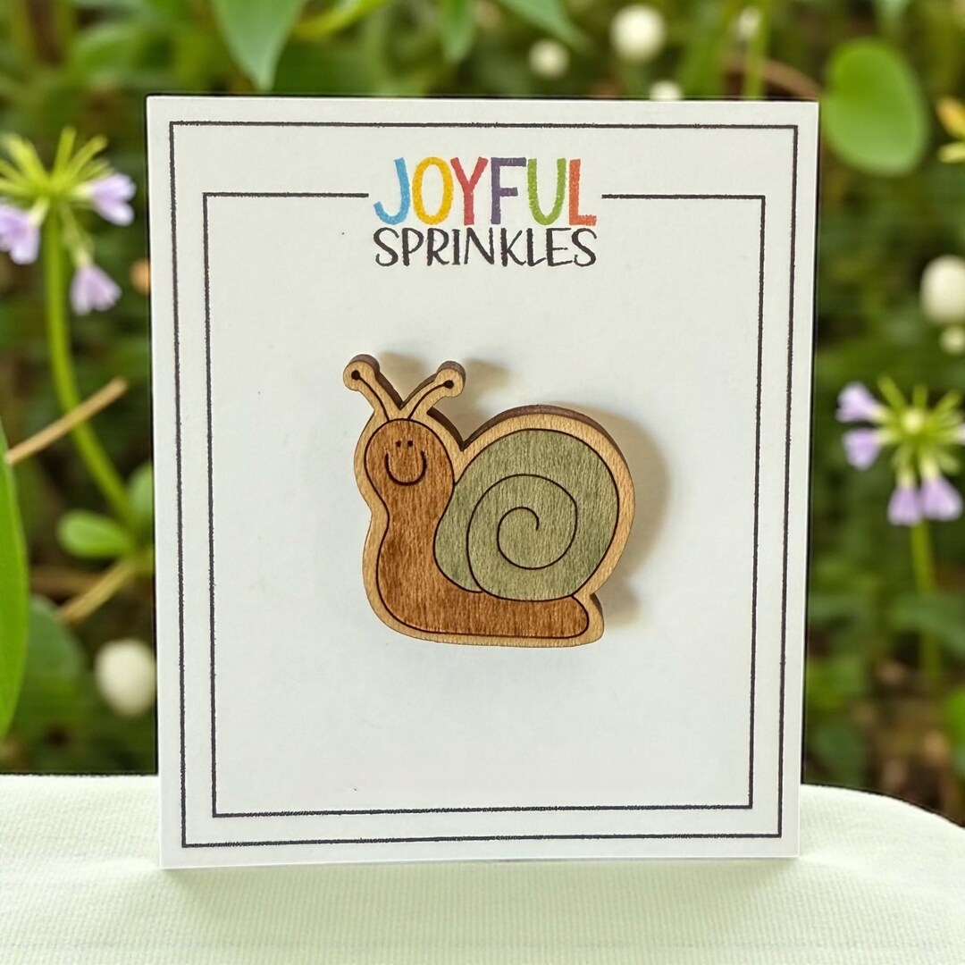 Cute Wood Snail Magnet, Whimsical Garden Decor, Handmade Woodland ...