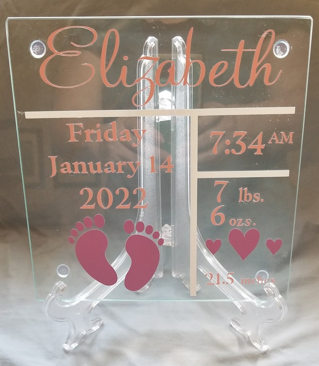 Personalized Birth Stats Sign - Etsy