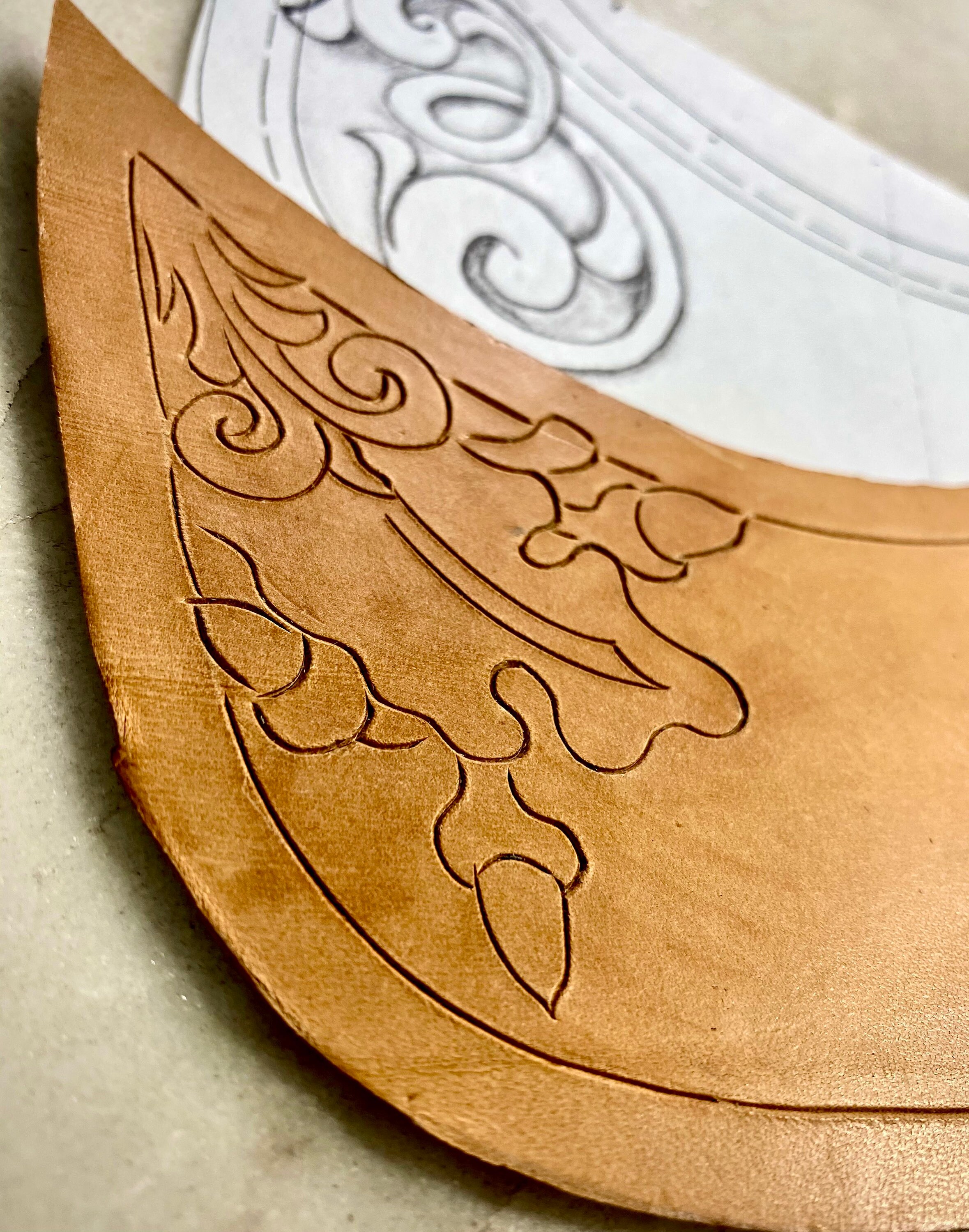 Leather Tooling Pattern/ Cap Bill - Etsy