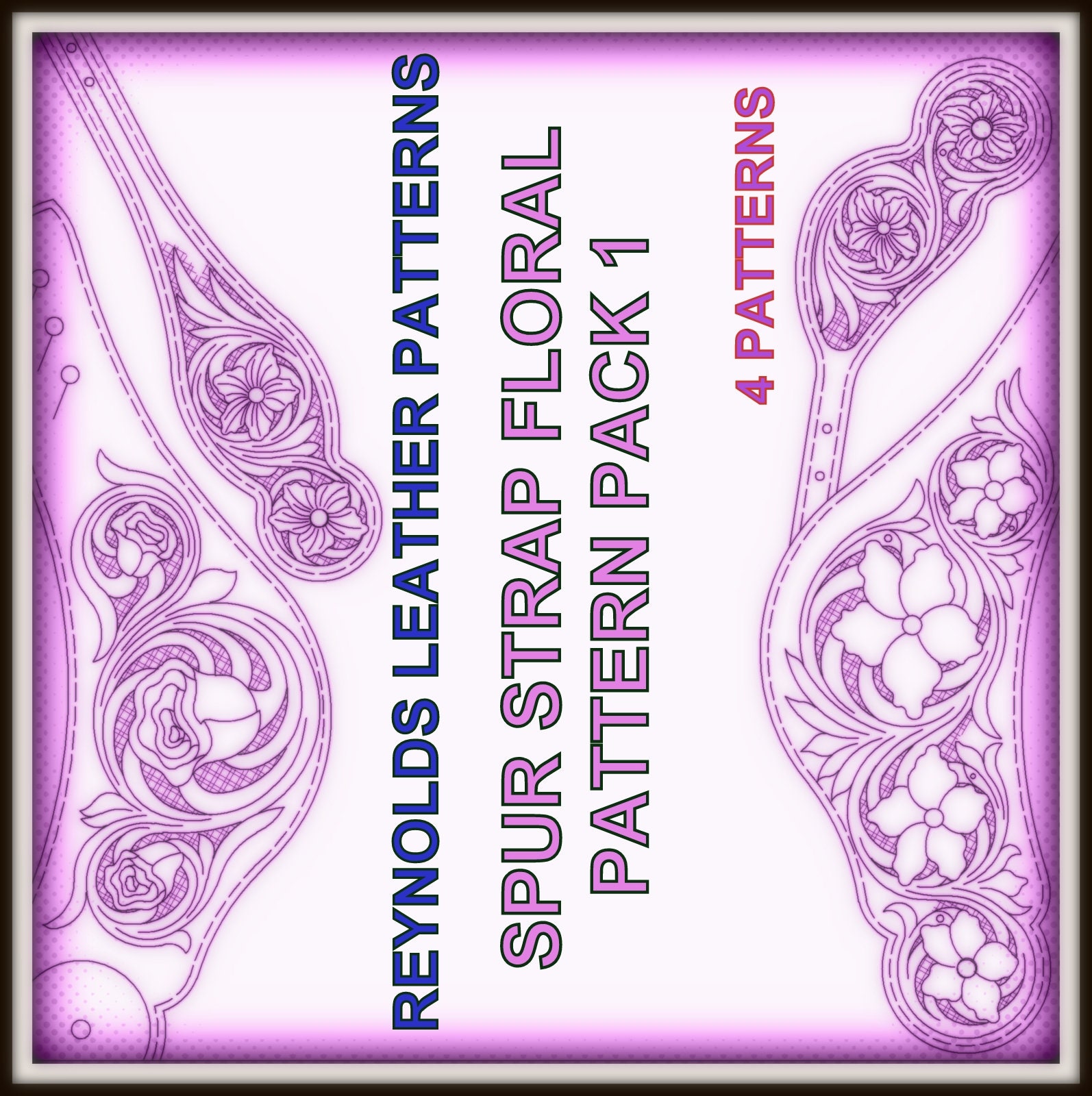 Floral Spur Strap Digital Pattern Pak - Etsy
