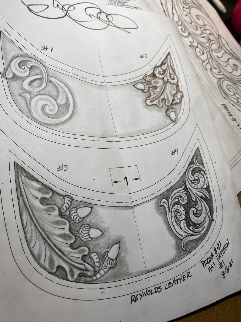 Leather Tooling Pattern/ Cap Bill - Etsy