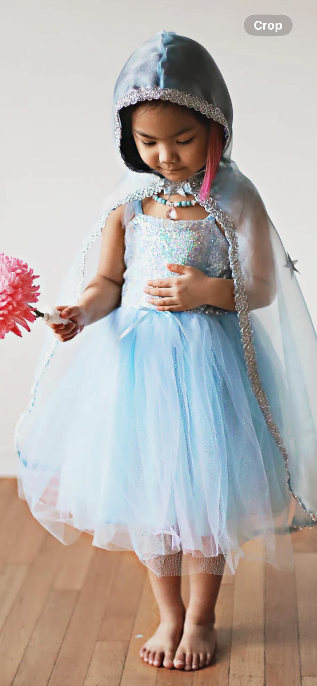 Elsa Snow Queen Cape Dress Up, Costume, Girls, Halloween, Birthday Gift ...