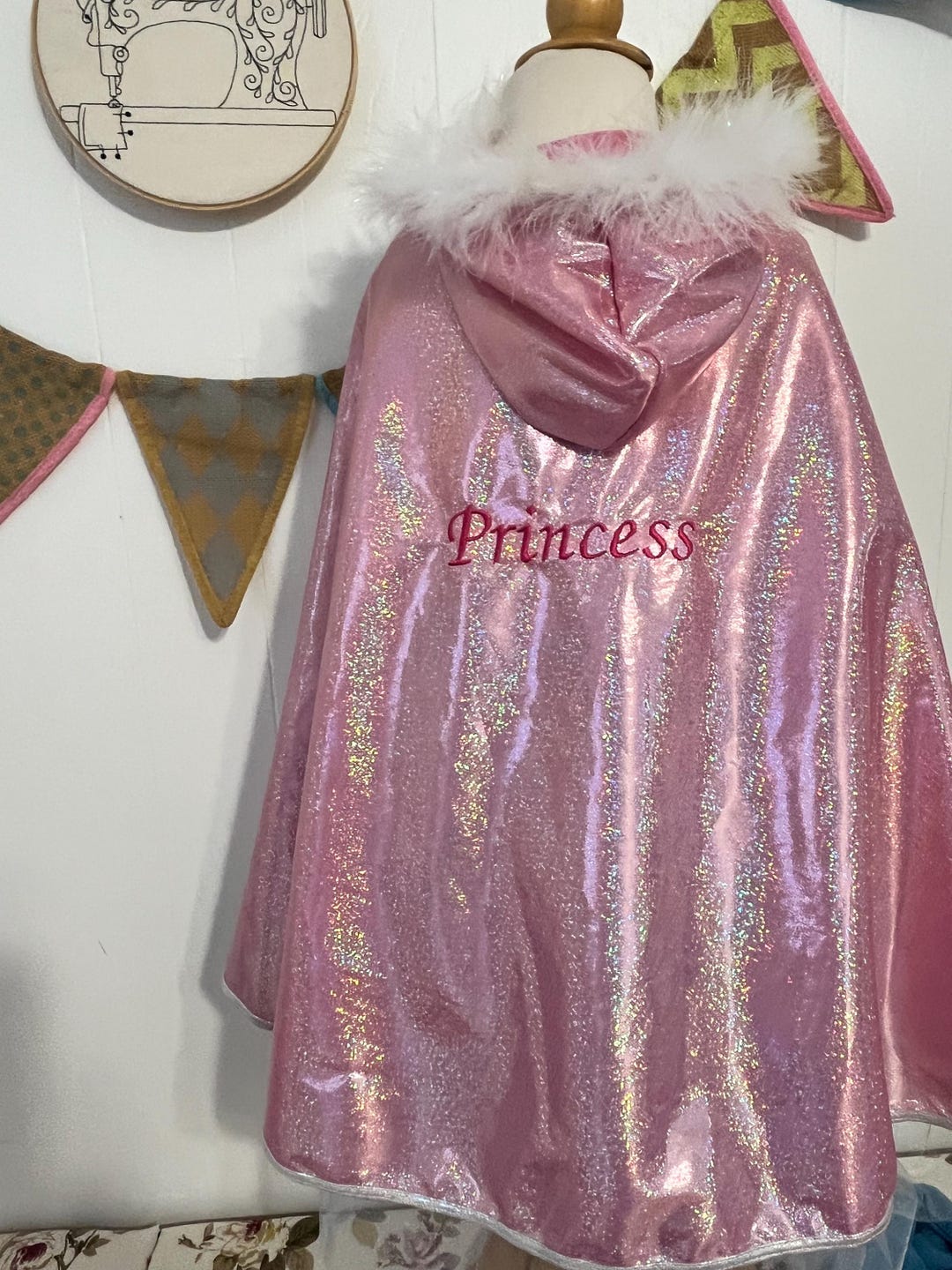 Pink Princess Cape Dress Up, Costume, Girls, Halloween, Birthday Gift ...