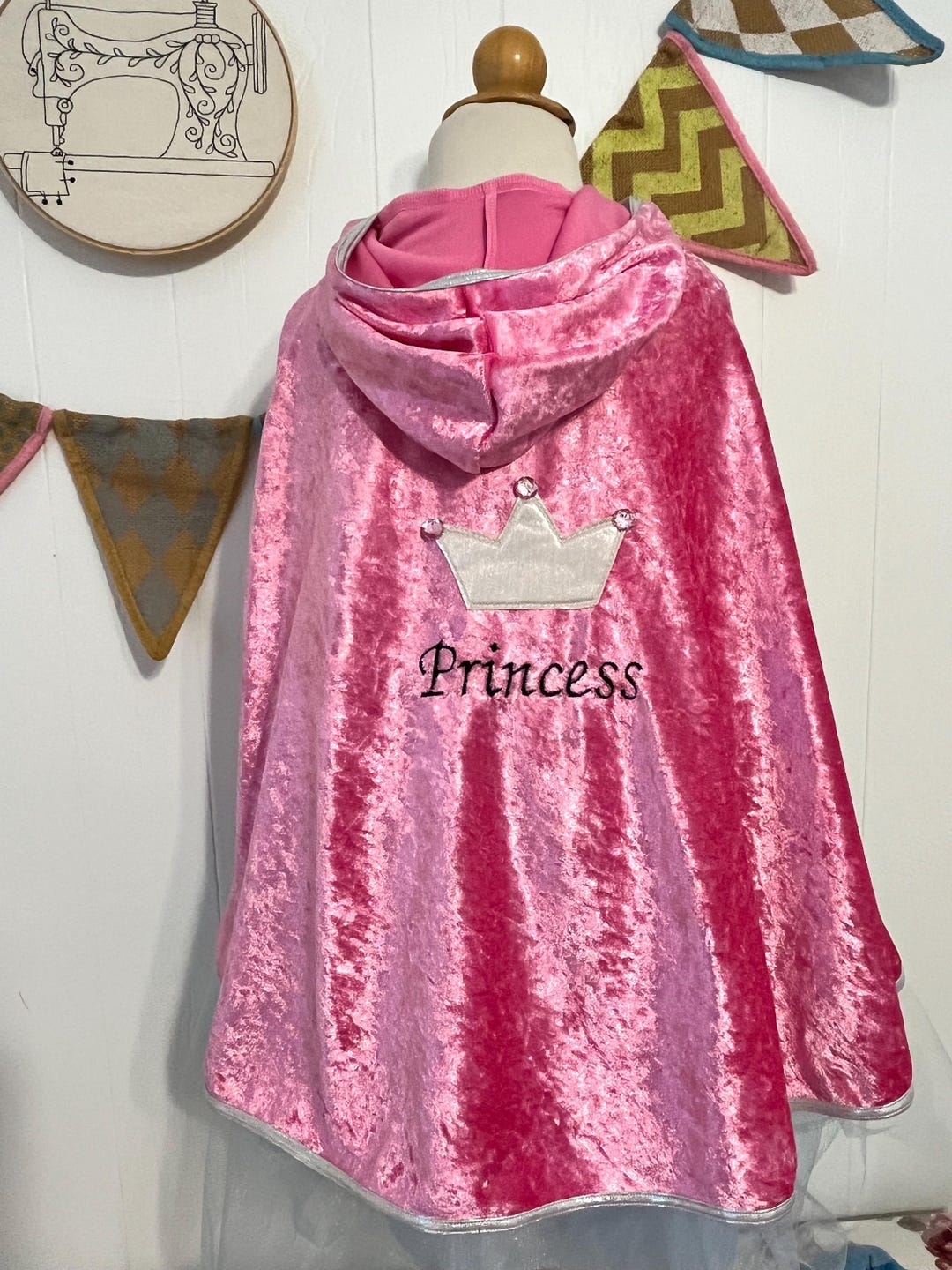 Pink Princess Cape Dress Up, Costume, Girls, Halloween, Birthday Gift ...