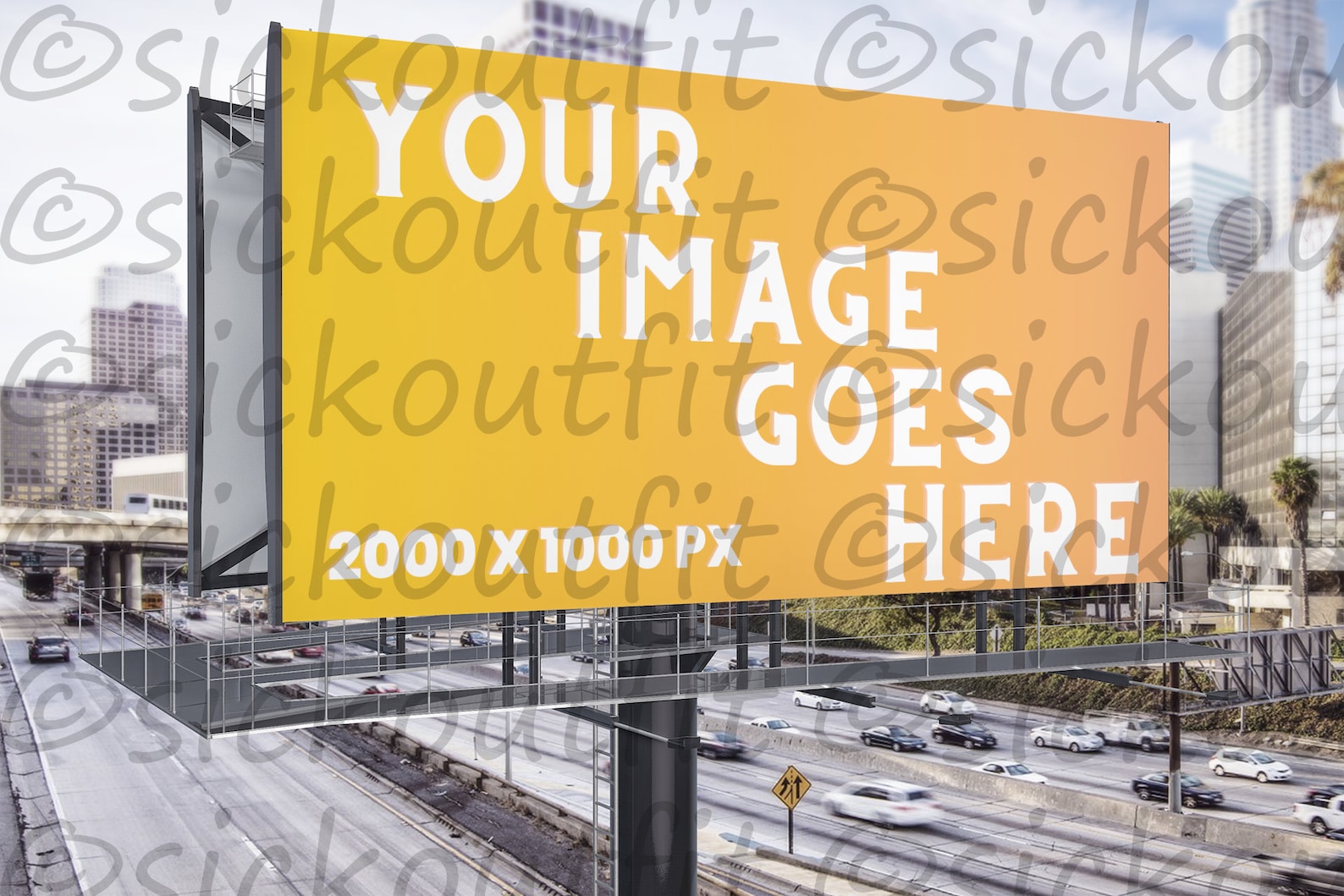 Mockup of a Billboard on a Busy Highway | Billboard on Freeway | Huge ...