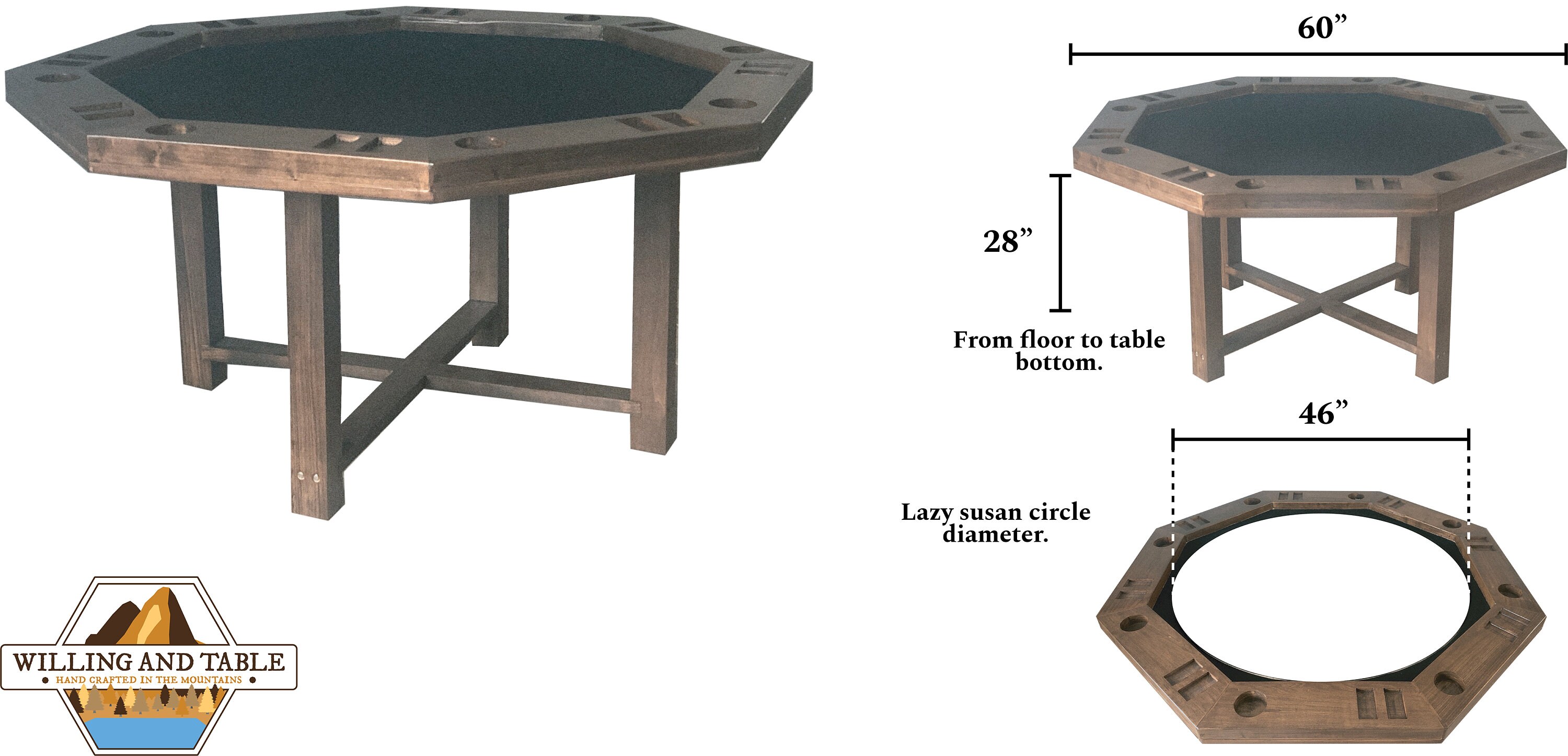 Spinning Center Board Game Table and Poker Table Game Table | Etsy