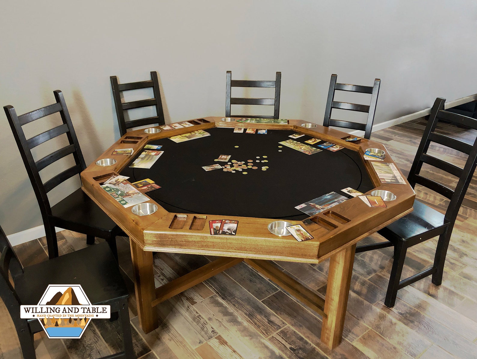 Spinning Center Board Game Table and Poker Table Game Table - Etsy Canada