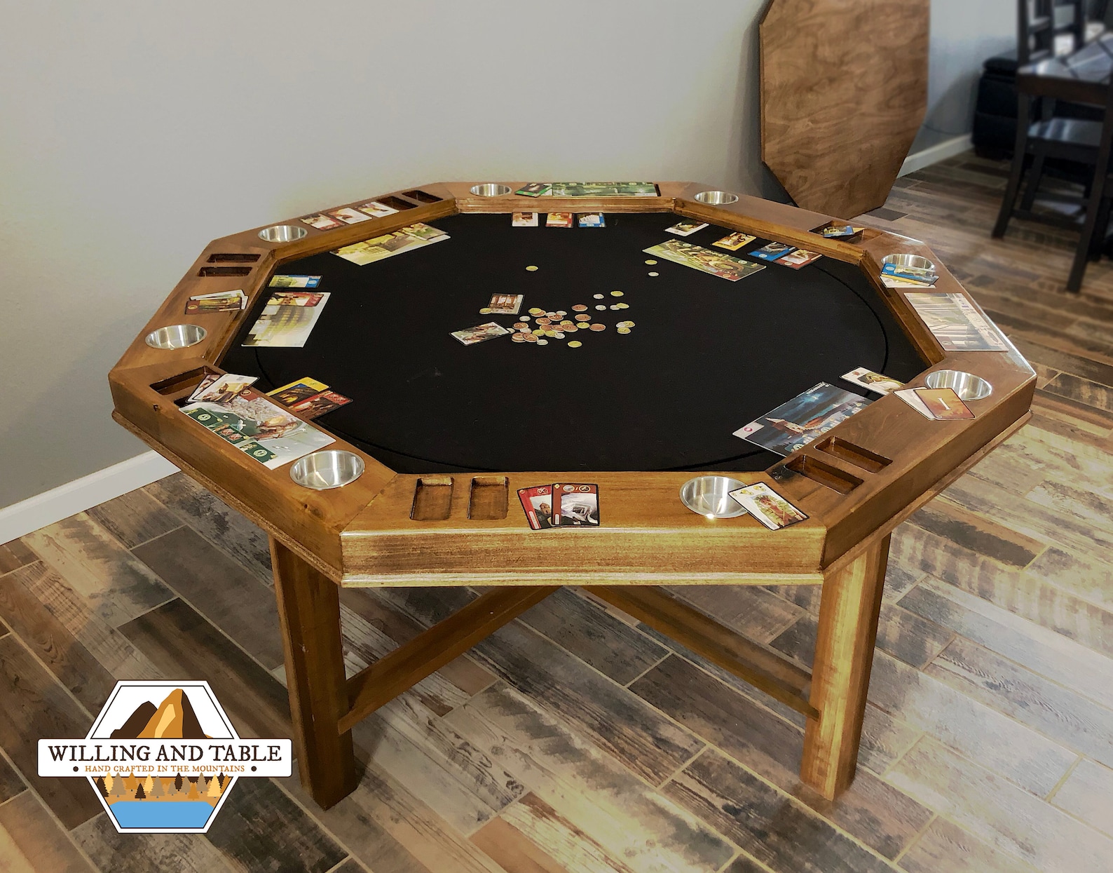 Spinning Center Board Game Table and Poker Table | Game Table With Top ...