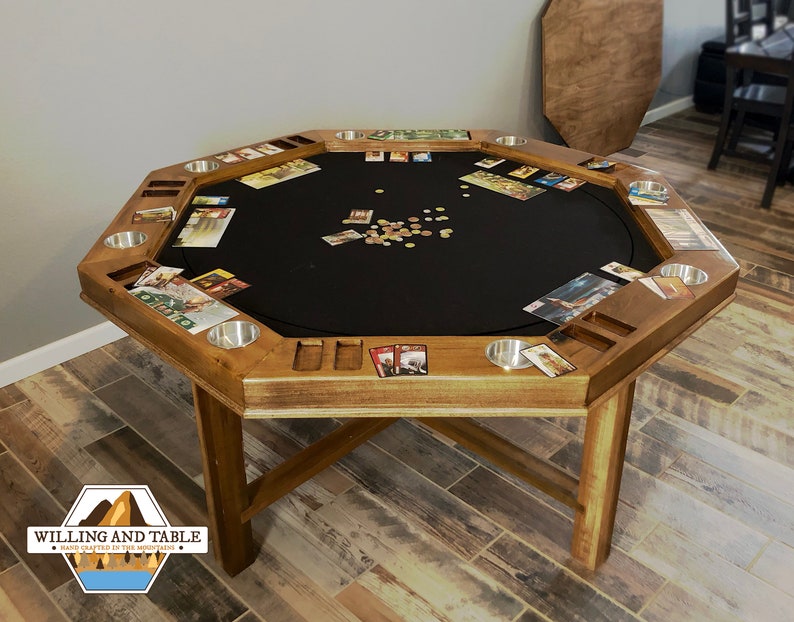 Spinning Center Board Game Table and Poker Table | Game Table With Top ...
