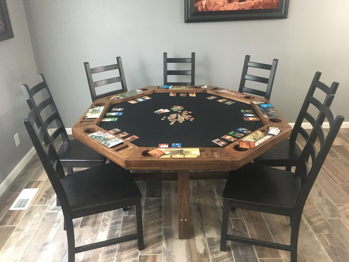 Spinning Center Board Game Table and Poker Table Game Table | Etsy