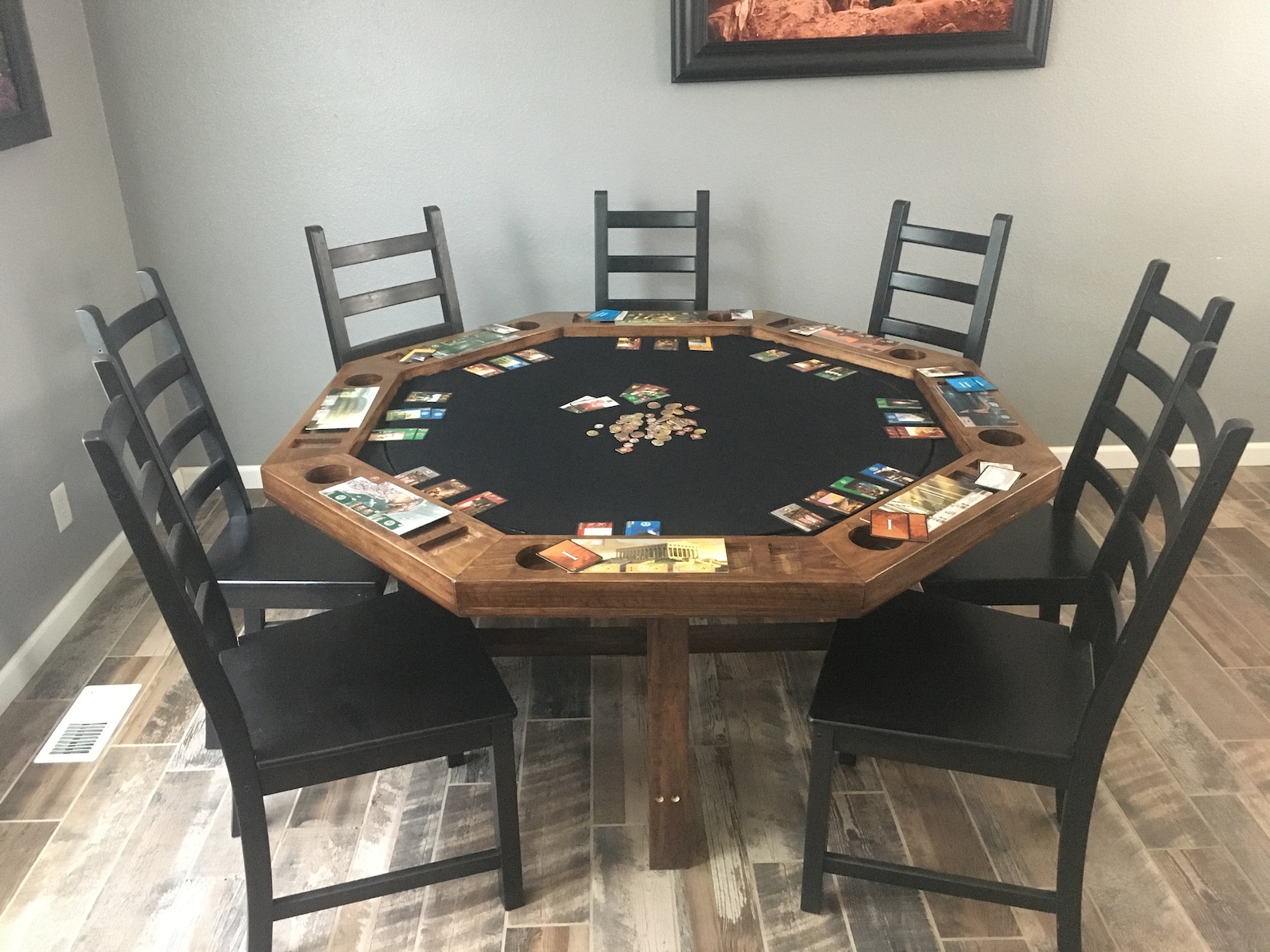 Spinning Center Board Game Table and Poker Table Game Table | Etsy