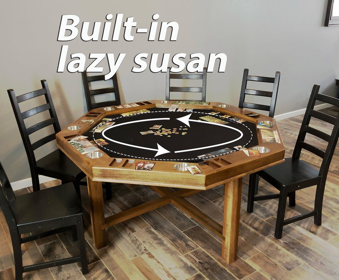Spinning Center Board Game Table and Poker Table | Game Table With Top ...