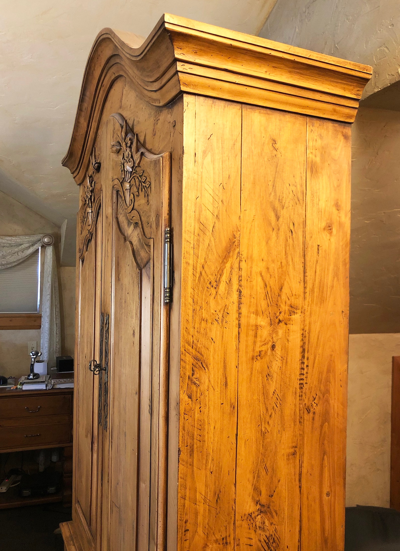 Hand Carved Distressed Armoire Wardrobe - Etsy