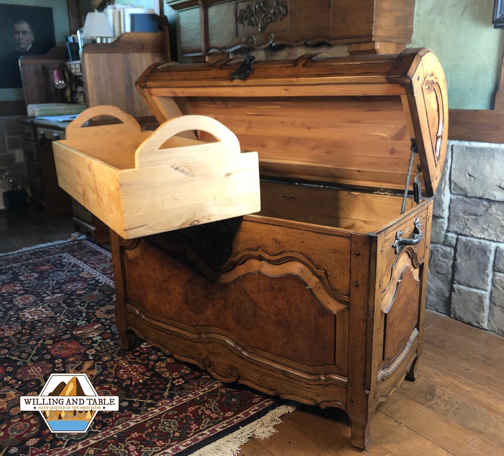 Handmade Wood Chest Storage Chest, Treasure Chest, Bedroom Wooden Trunk ...