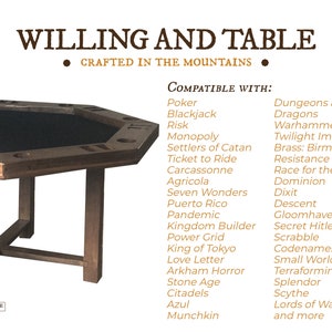 Spinning Center Board Game Table and Poker Table Game Table | Etsy